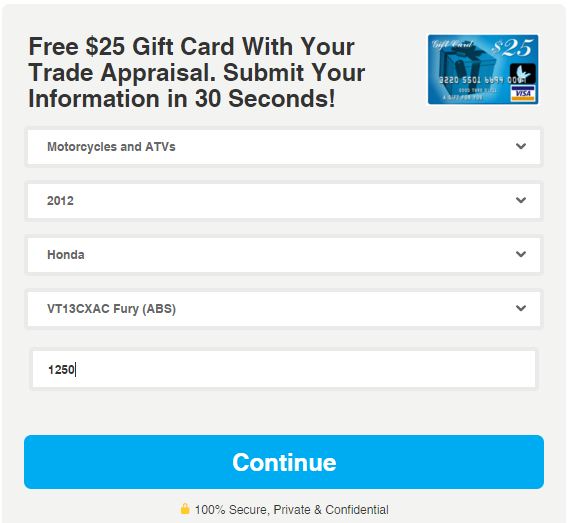 Value My Trade In.com - Trade in Form Without Pricing Shown
